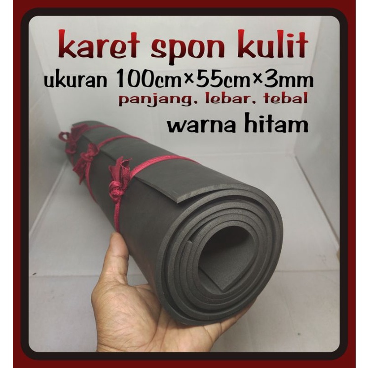 Jual karet spon kulit/karet matras hitam ,1meter,55cm,3mm | Shopee Indonesia