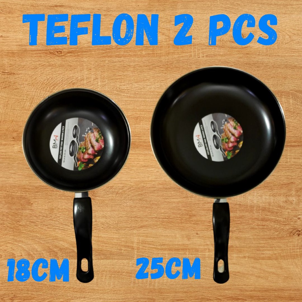 Jual Teflon 2 PCS Fray Pan Set Non Stick / Teplon Wajan Anti Lengket ...