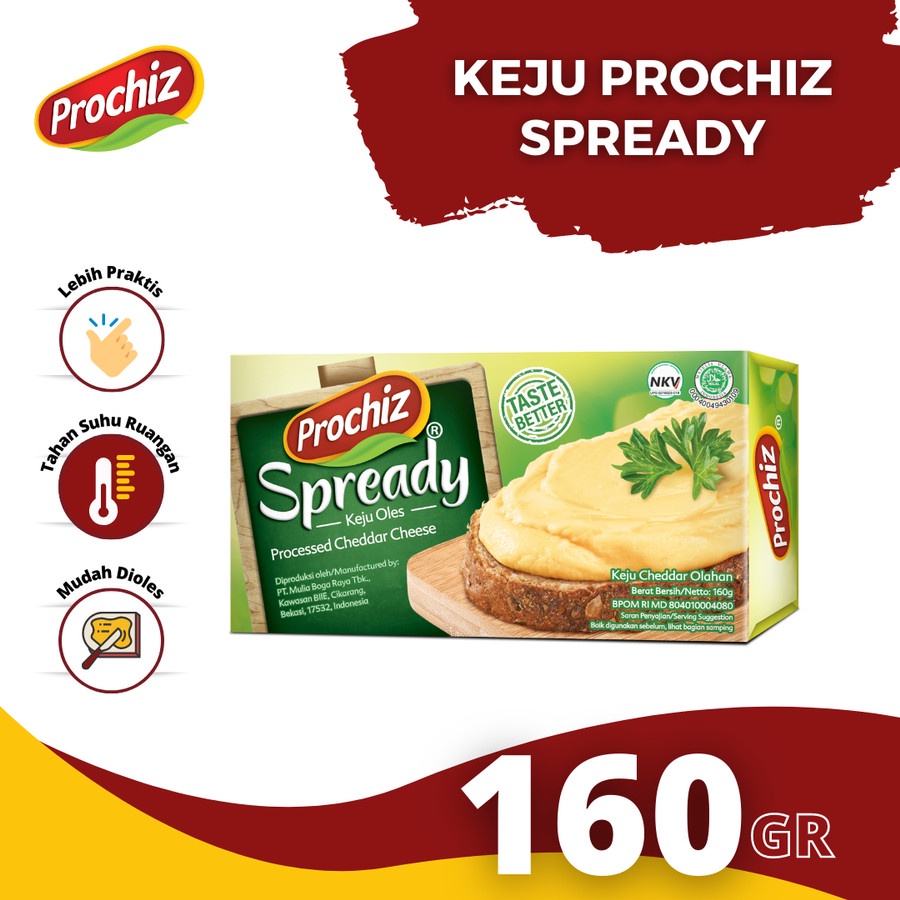 Jual Prochiz Spready Keju Oles Cheddar Cheese 160 gr | Shopee Indonesia