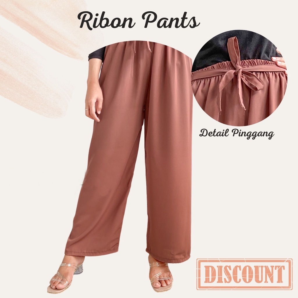Jual KULOT RIBON PANTS CRINKLE AIRFLOW / CELANA KULOT CRINKLE | Shopee ...