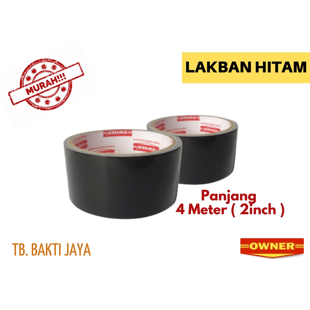 Jual Lakban Kain Hitam Besar 2 Inch 4 Meter OWNER | Shopee Indonesia