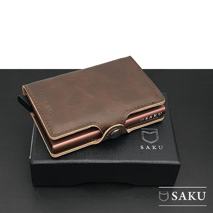 Jual Dompet Pria Kulit Asli SAKU Smart Wallet Card Holder RFID Compact ...