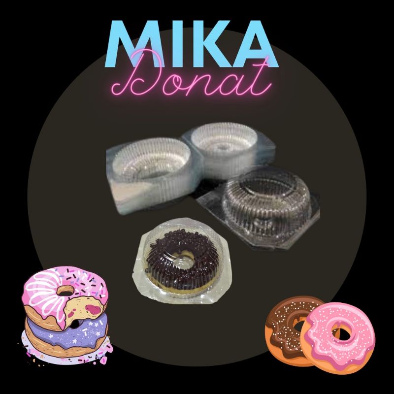 Jual mika DONAT tray donut bulat bening kue roti isi 50pc | Shopee ...