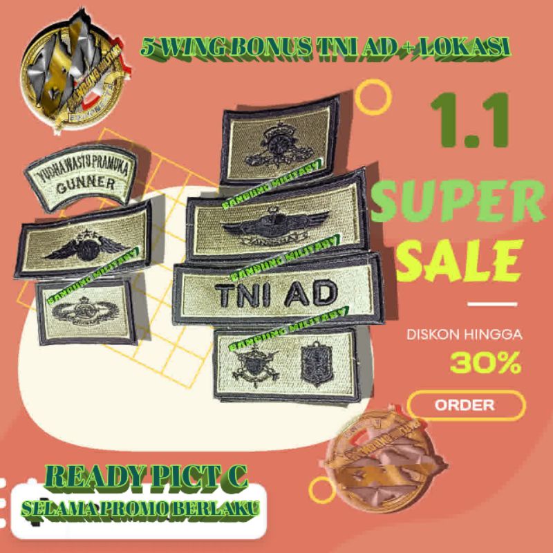 Jual BORDIR TNI AD KASAD 2022 PAKETAN PAPAN NAMA CAMPUR BAHAN BENANG JATAH KEMIRIPAN 85% UKURAN ...