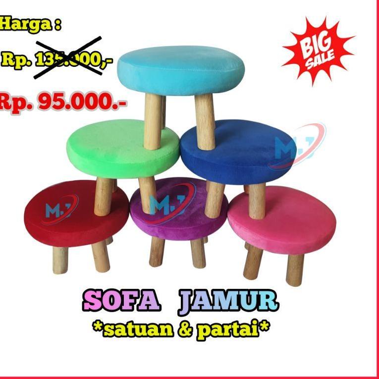 Jual R8P4 KURSI STOOL KANCING SOFA STOOL BULAT / SOFA JAMUR / SOFA ...