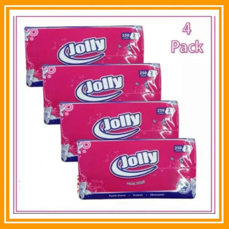 Jual PAKET TISSUE TISU JOLLY JOLLI ISI 4 PACK 250 SHEETS 2 PLY | Shopee ...