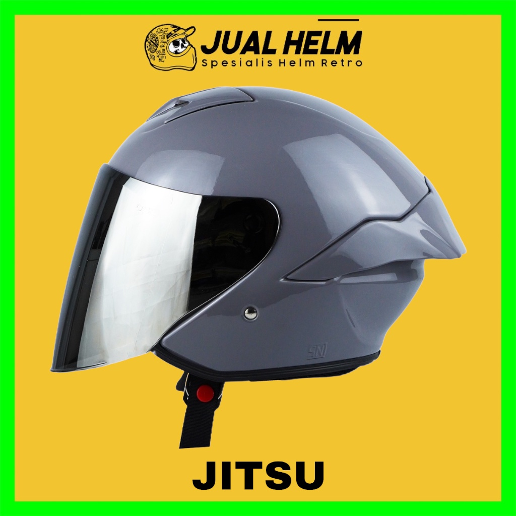 Jual HELM JITSU JS1 SERIES SOLID GORILLA GREY GLOSS | Shopee Indonesia