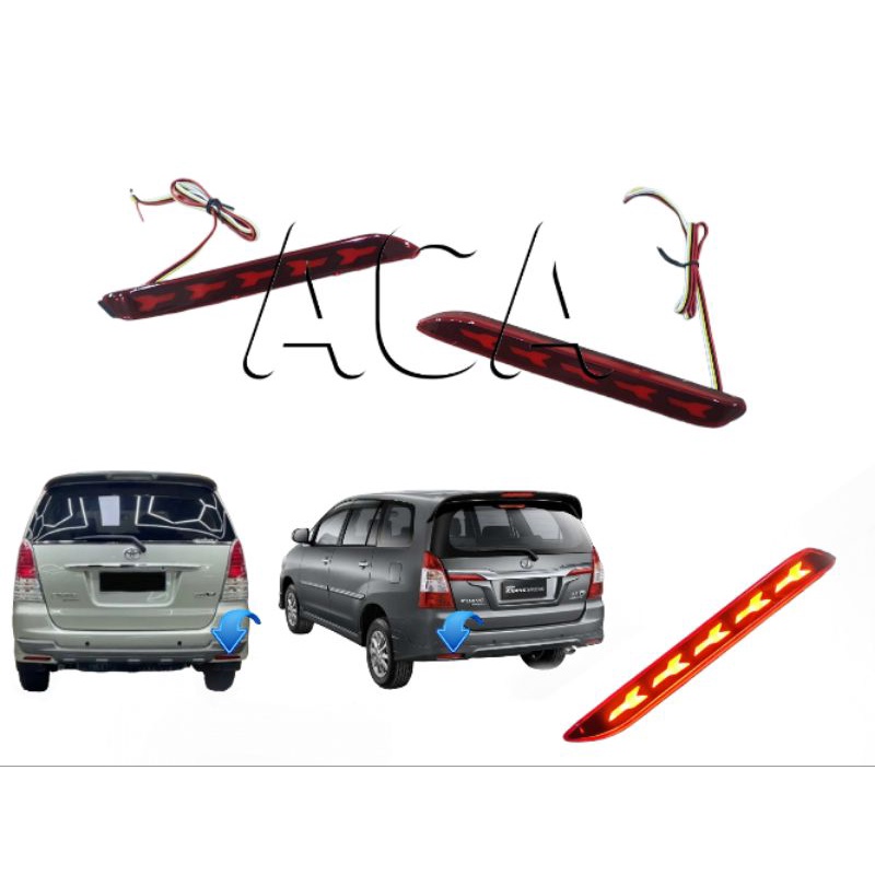 Jual LAMPU REFLEKTOR BUMPER BELAKANG INNOVA NEW RUNNING SEIN SET KANAN ...