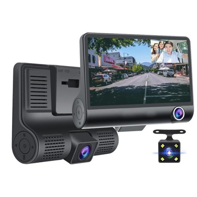 Jual Kamera CCTV Mobil Dashcam 4" | Car DVR 3 Camera | Perekam 3 Lens ...