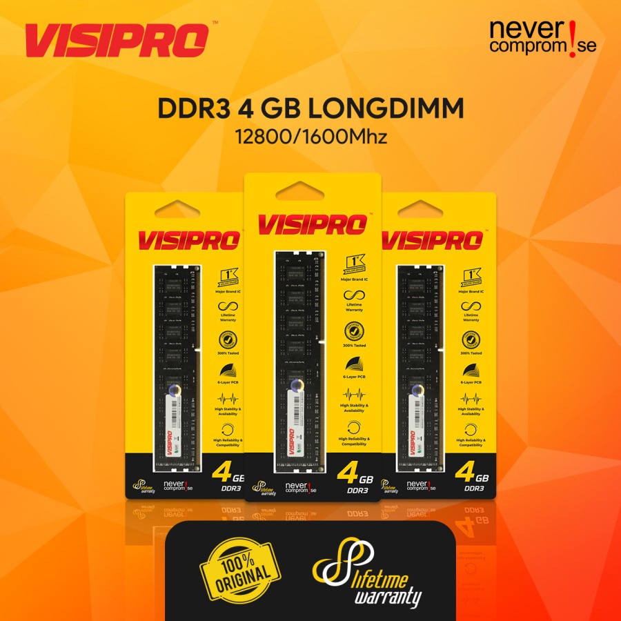 Jual RAM PC DDR3 4GB/8GB DDR3 PC 12800 Visipro | Shopee Indonesia