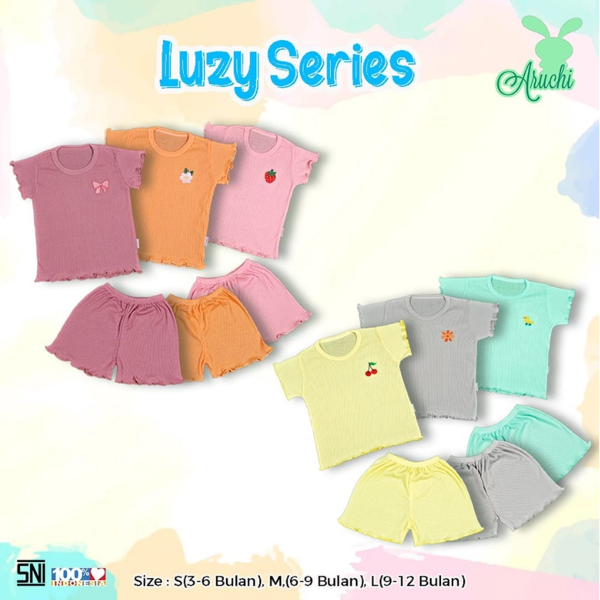 Jual AMBYAR Aruchi Luzy Series 6-12 Bulan Setelan Ruffle Rib Anak ...