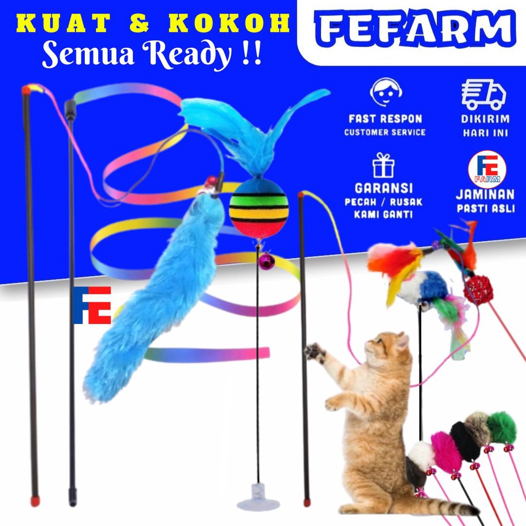 Jual Cat Toys Teaser All Varian Mainan Kucing Stick Teaser Stik Kucing ...