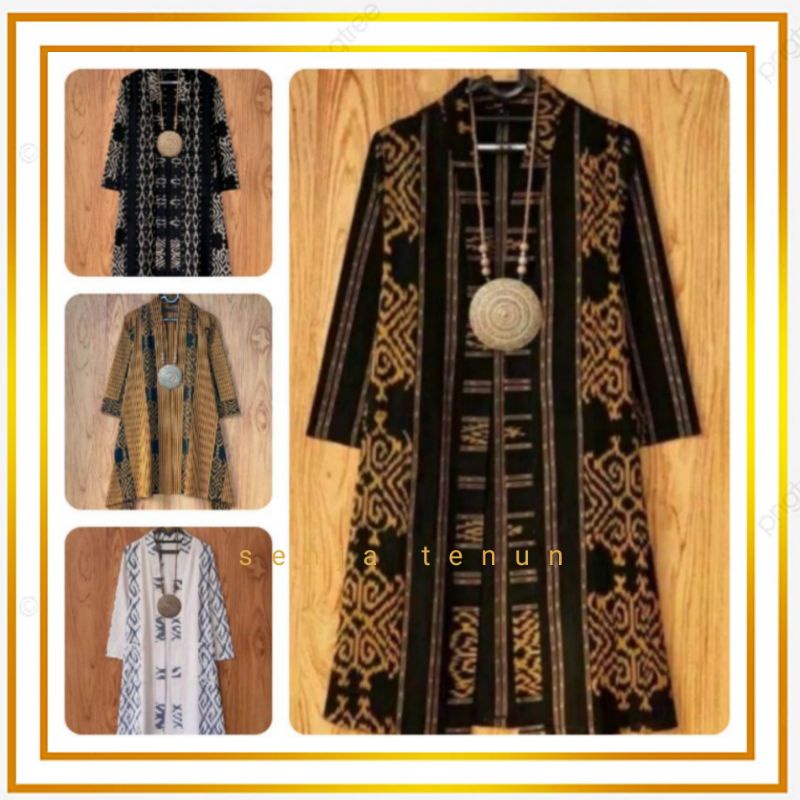 Jual Baju batik tenun/outer tenun/blazer tenun motif | Shopee Indonesia