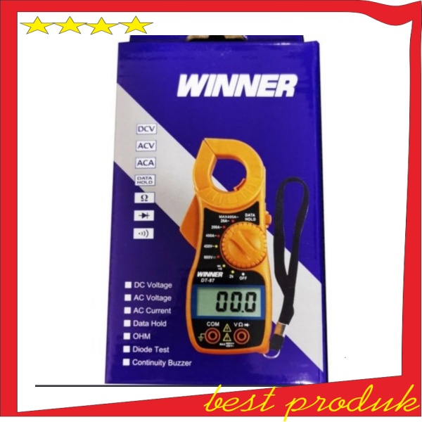 Jual tang amper ampere winner dt-87 auto range data hold buzzer clamp meter | Shopee Indonesia