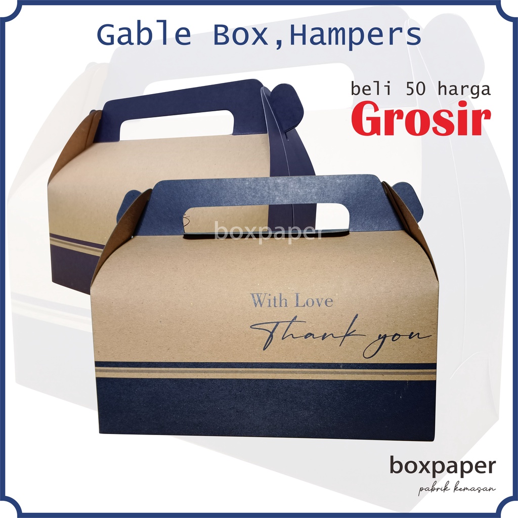 Jual Gable Box WARNA Souvenir Pernikahan Ulang Tahun Hampers Lunch Box ...