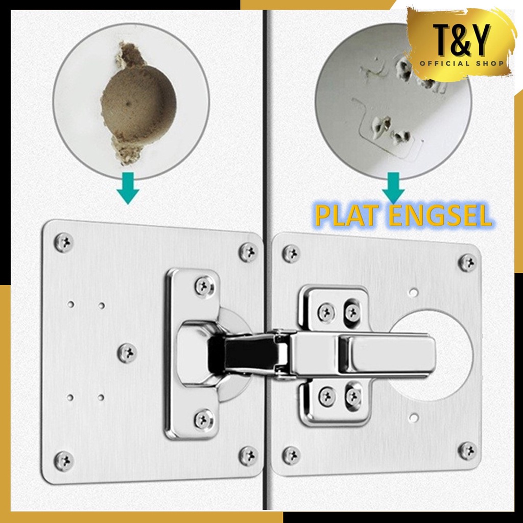Jual T&Y Plat Perbaikan Engsel Rusak Keropos Pintu Lemari Plat Engsel ...