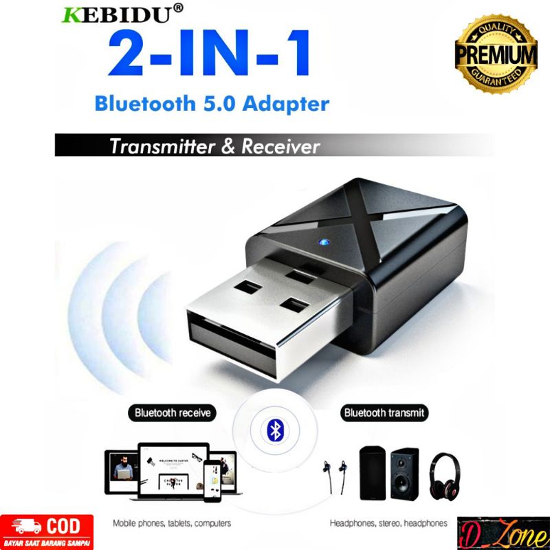 Jual KEBIDU Bluetooth Receiver 2 in 1 USB Dongle HiFi Audio Bluetooth ...