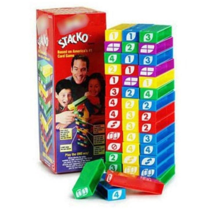 Jual Susun Tower Mainan Susunan Blocks Family Game Board PiLe Of Blocks ...