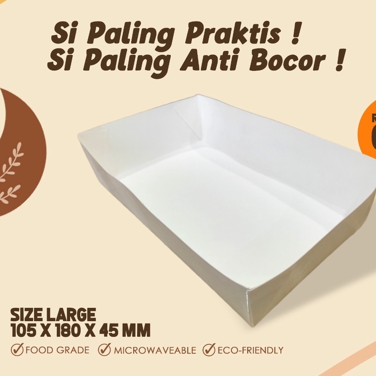 Jual PAPER FOOD TRAY L PUTIH FOOD GRADE (100 pcs) | Shopee Indonesia