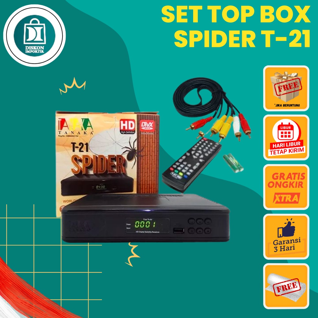 Jual RECEIVER TANAKA RCV T-21 SPIDER HD -DVB MPGE4 Receiver Full HD ...