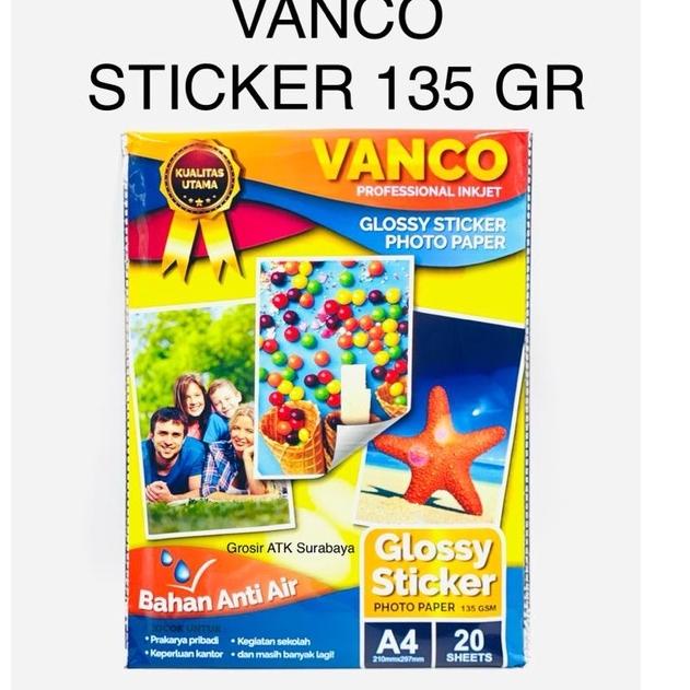 Jual Baru Sampai Kertas Foto Stiker / Sticker Glossy Photo Paper Vanco A4 135 Gram GSM | Shopee ...