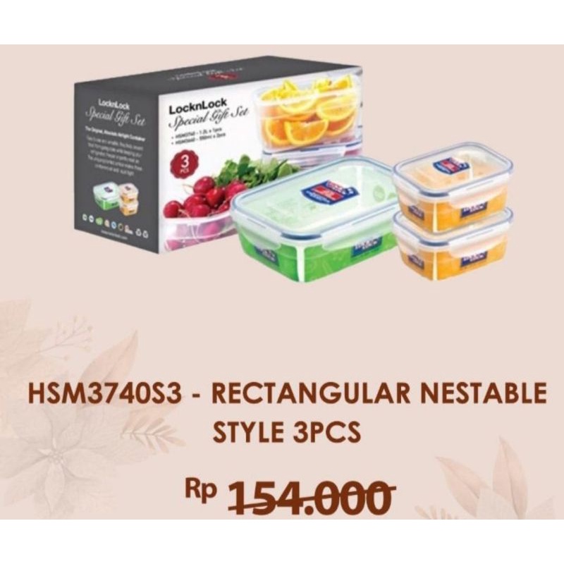 Jual Locknlock special gift set isi 3 pcs, locknlock set | Shopee Indonesia