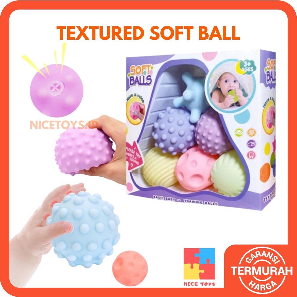 Jual Textured Soft Ball Mainan Bola Karet Anak Bola Karet Mainan Bayi ...