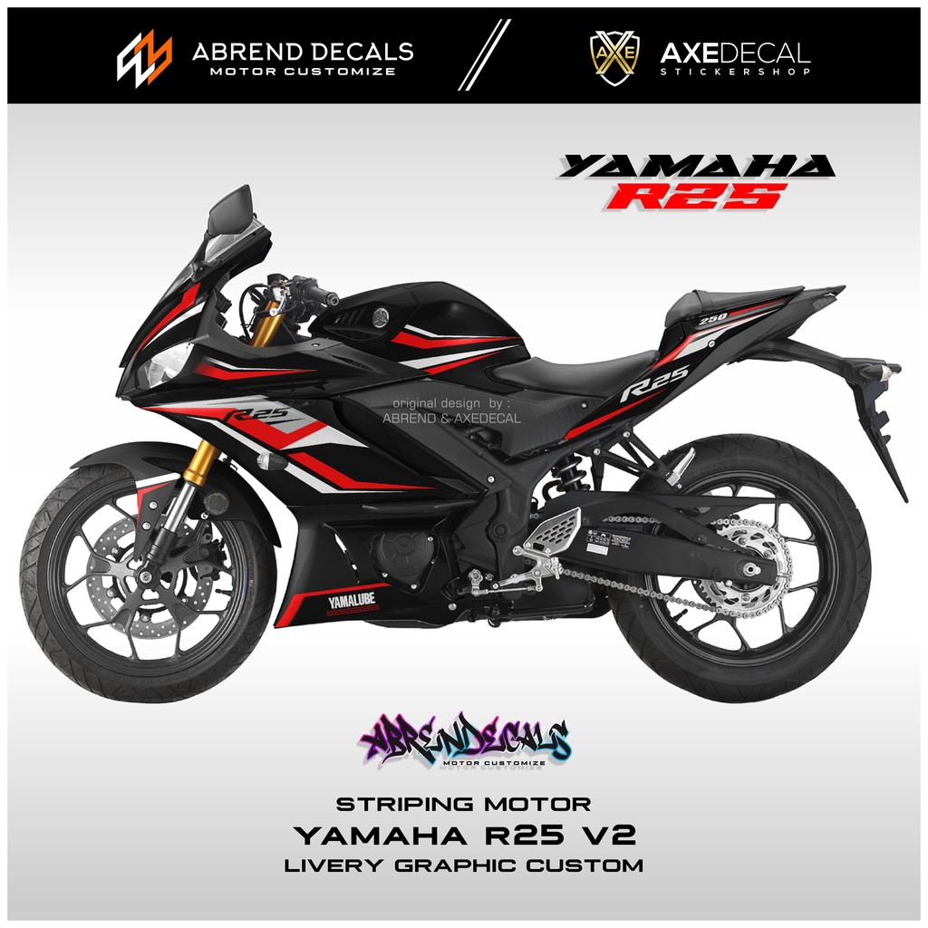 Jual Striping R25 V2 Grafis Custom / Stiker Motor Yamaha R25 New Design ...