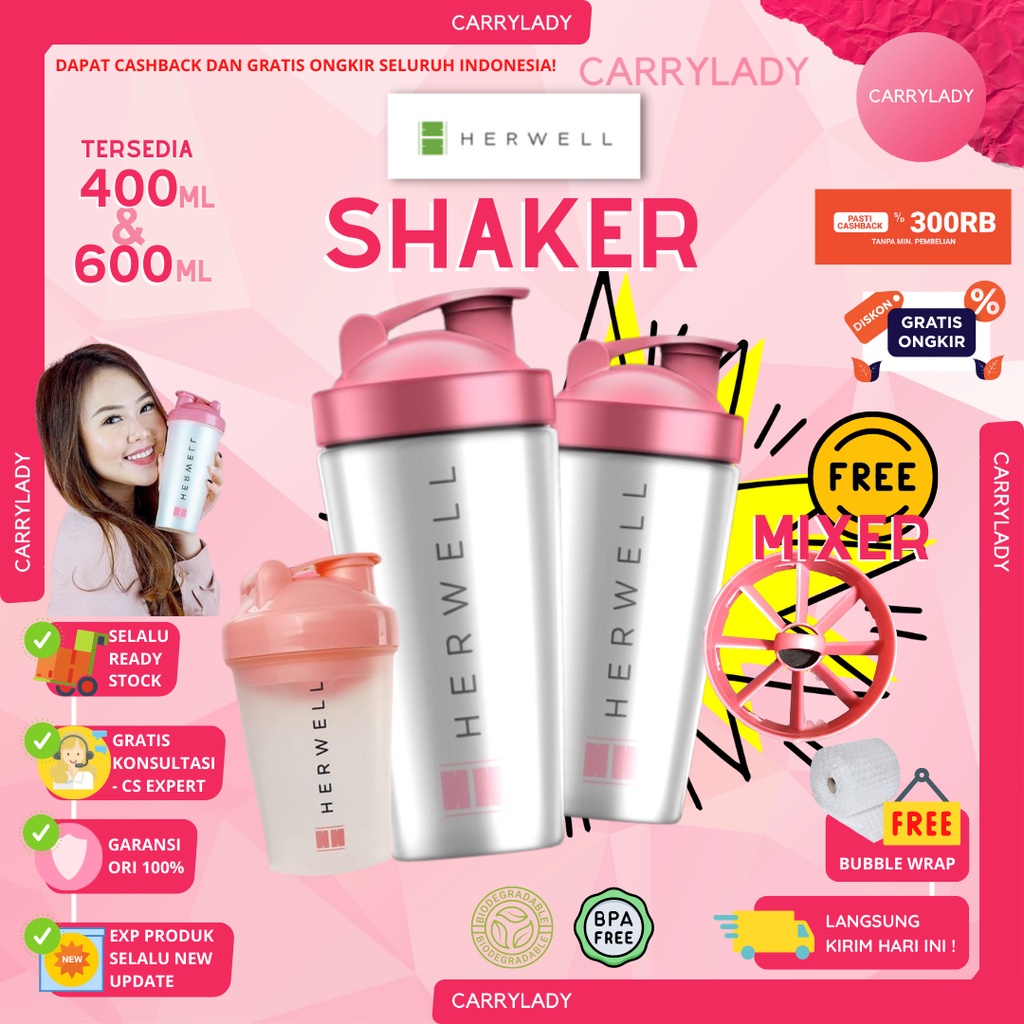 Jual SHAKER HERWELL HERLEAN HERVIBE BOTOL 400 & 600 ML | Shopee Indonesia