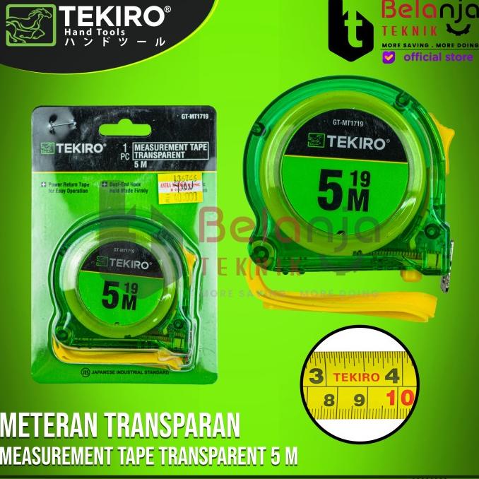Jual TEKIRO Meteran Transparan 5 M Roll Matic Meter 5 Meter Tekiro ...