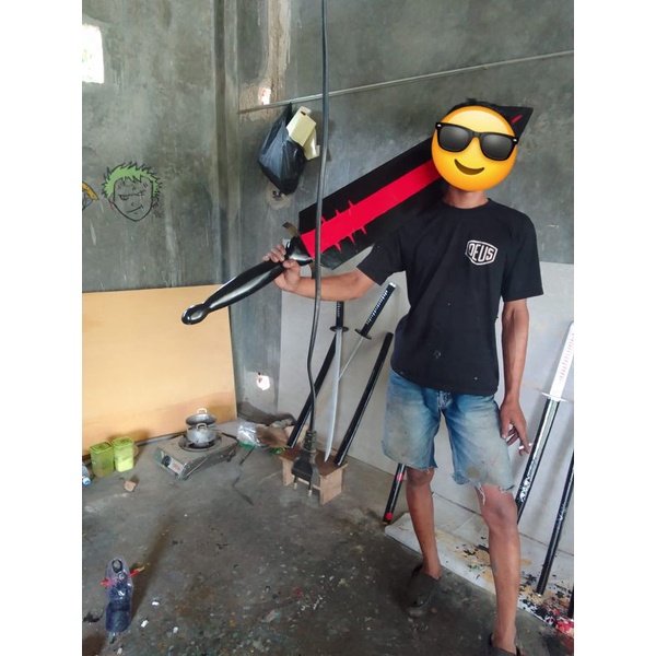 Jual katana shukuma no tsuyurugi bahan kayu150cm | Shopee Indonesia