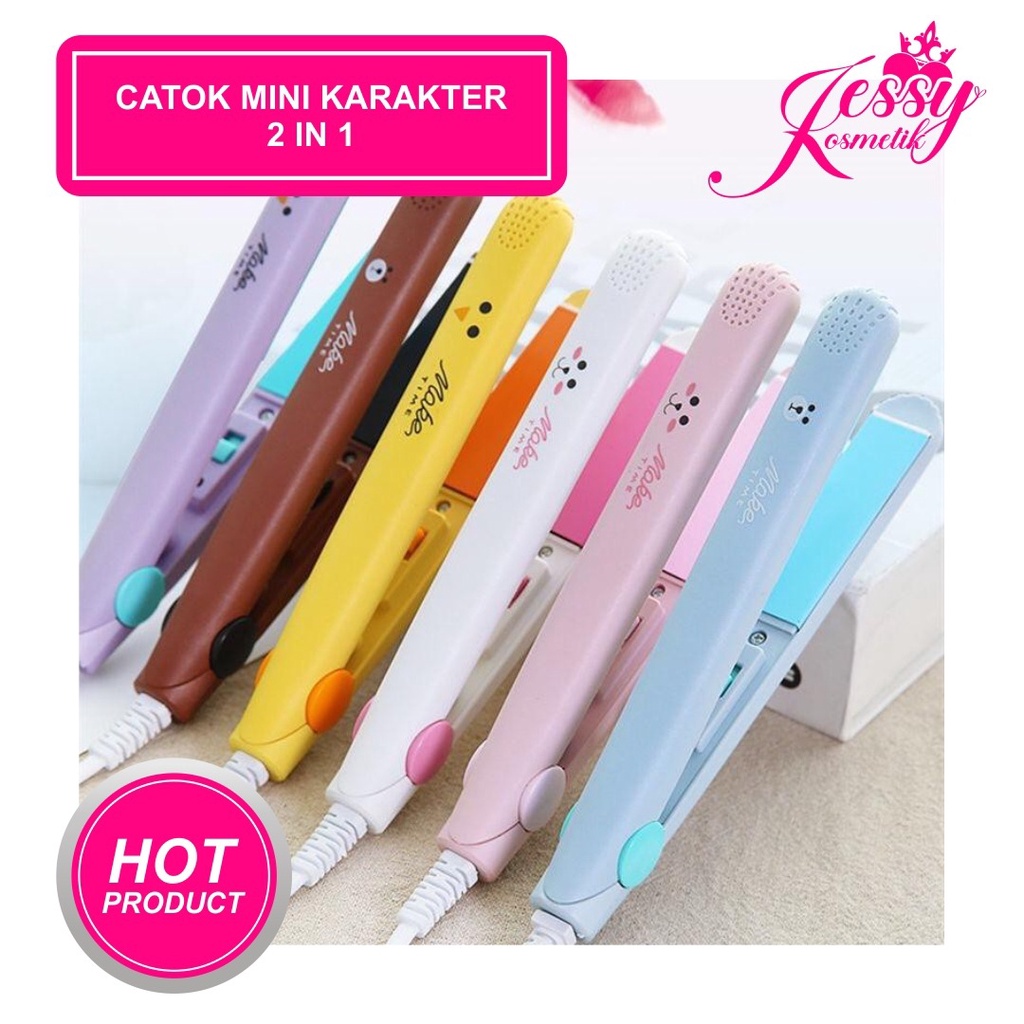 Jual Catok Rambut Mini Karakter 2 IN 1 (Lurus & Curly) Alat Catok ...
