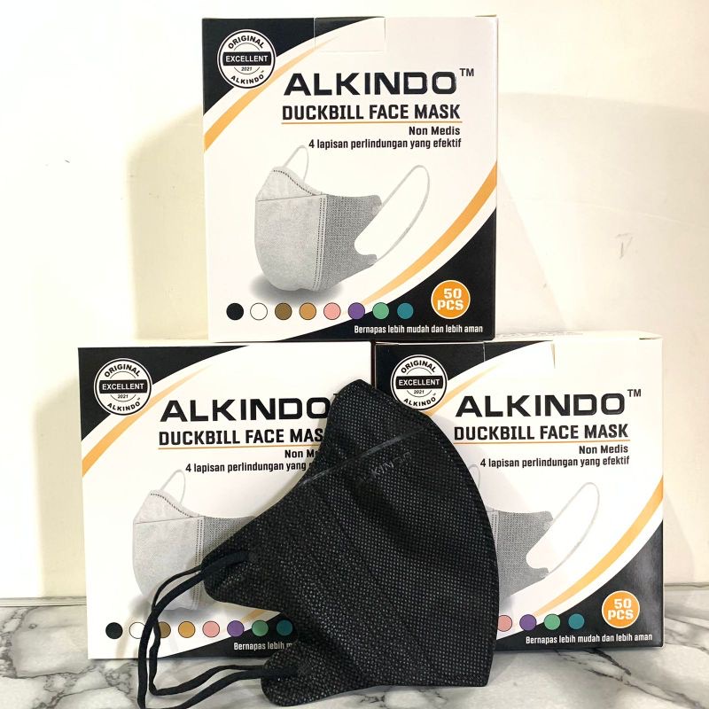 Jual Masker Duckbill Dewasa Garis Earloop Oncare,alkindo,mouson 4 Ply Isi 50 Pcs dan isi 10 pcs ...