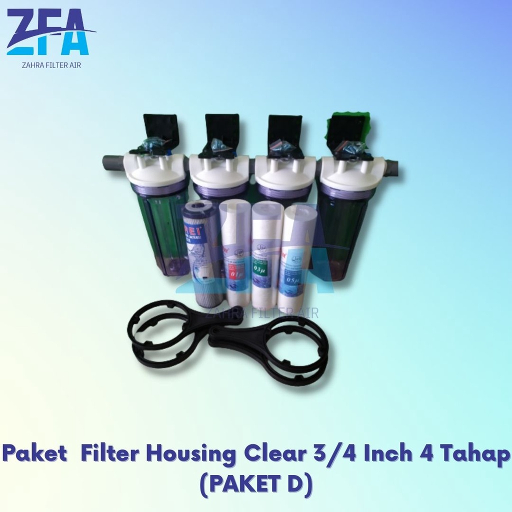 Jual Paket Filter Sumur Bor , PDAM ,Filter Housing clear 3/4 inch 4 ...