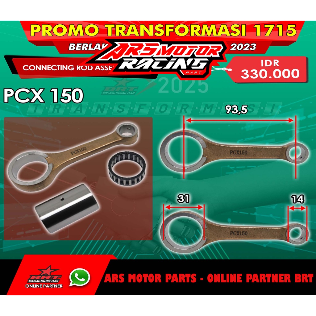 Jual STANG SEHER BRT VARIO 150 PCX 150 ADV 150 CONNECTING ROD CONROD STANG SEHER BRT | Shopee ...