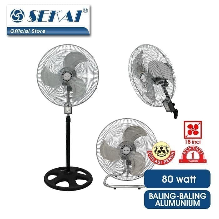 Jual Sekai Stand / Desk / Wall Fan 3In1 Remote 18" Hsn1837Ri Hsn 1837 ...