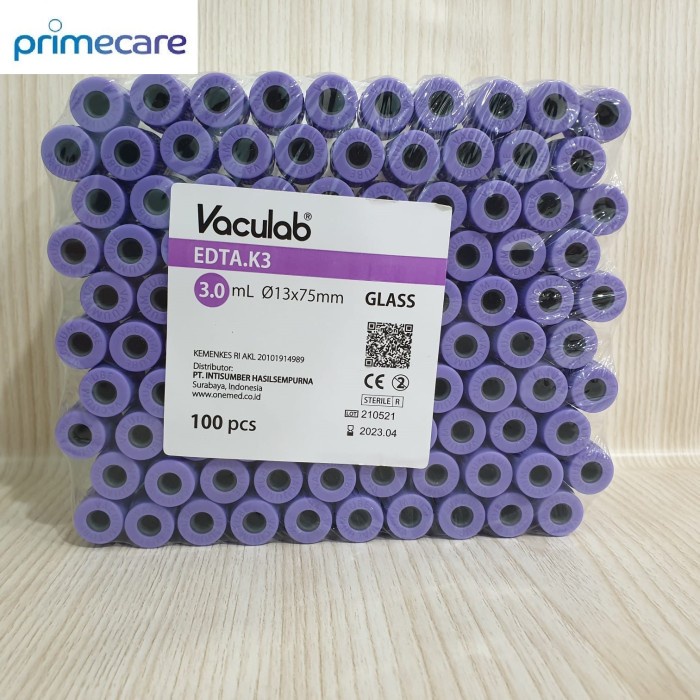 Jual Lab Tabung Darah Vaculab Edta 3Ml K3 Onemed Tabung Edta Vacutainer ...
