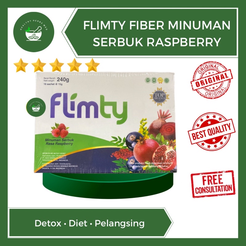 Jual Flimty Fiber Diet Detox Pelangsing Original 1 Box 16 Sachet ...
