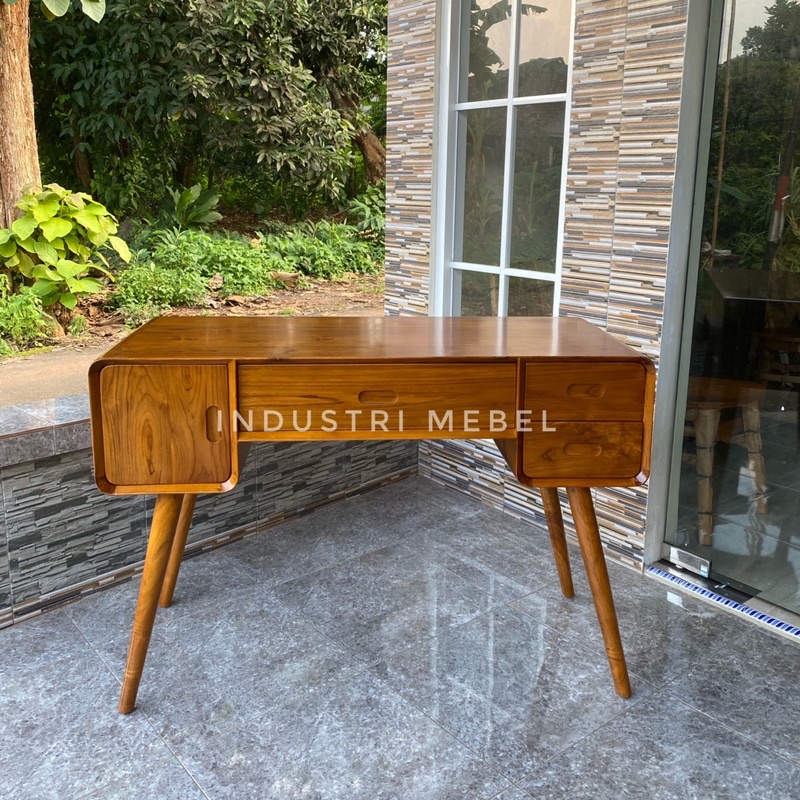Jual Meja Kerja Retro Scandinavian Jati - Meja Belajar Minimalis Modern ...