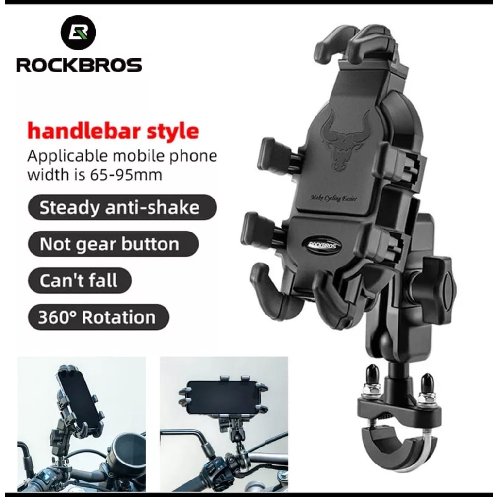 Jual Motorcycle Handphone Mount LOBSTER Phone holder Rockbros pA66-401 ...