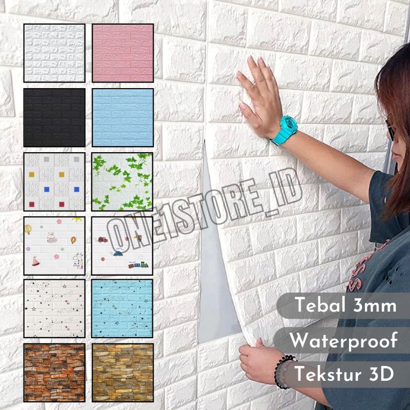 Jual Wallpaper Stiker Dinding 3D Foam Batu Bata Dekorasi Dinding ...