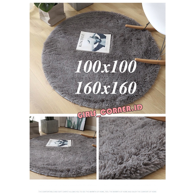 Jual KARPET BULAT MEWAH KARPET BULU KAMAR TIDUR /RUANG TAMU /ALAS TIDAK LICIN 100x100/160x160 ...