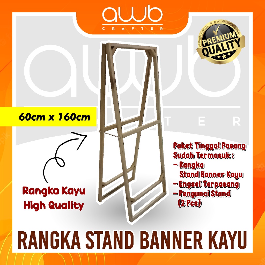 Jual Rangka Stand Banner Kayu Lipat 2 sisi - Ukuran 60cm x 160cm ...