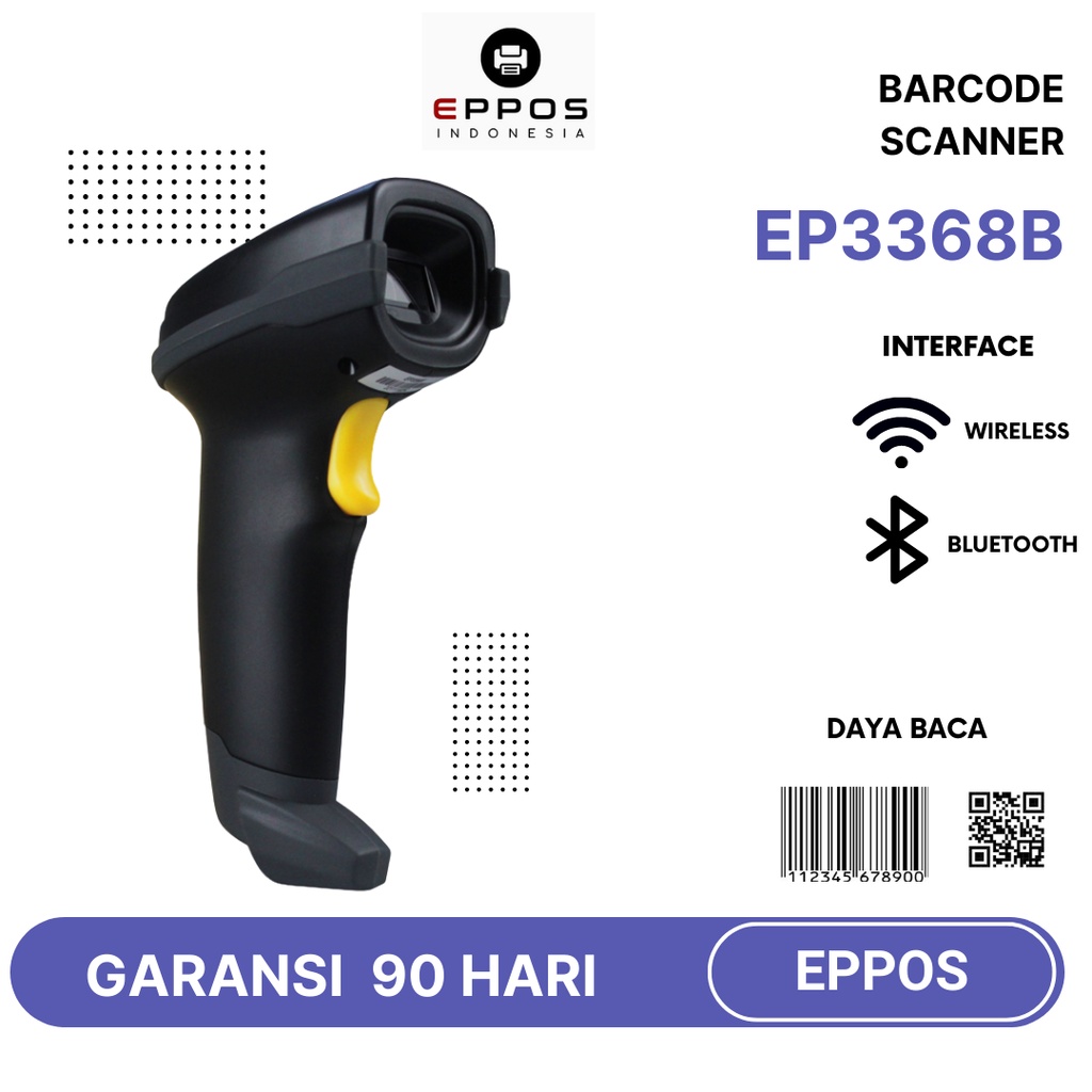Jual Scanner Barcode 2D Bluetooth Wireless EP3368B EPPOS | Shopee Indonesia