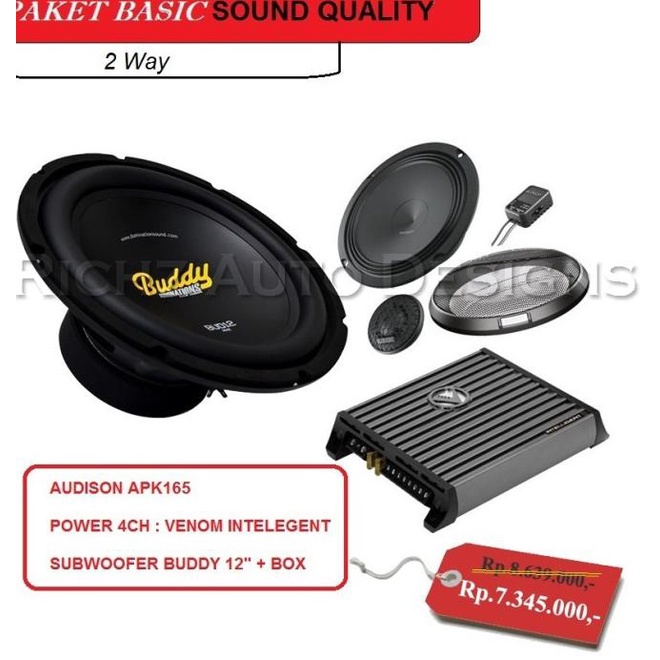 Jual Paket Audio Mobil, Speaker Audison + Ampli Venom + Subwoofer Buddy | Shopee Indonesia