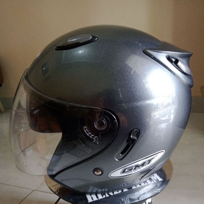 Jual helm centro GMT warna silver,double visor, | Shopee Indonesia