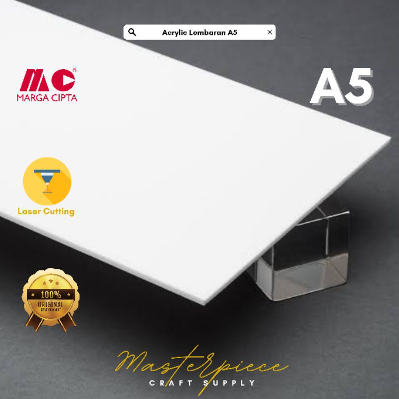 Jual Akrilik Lembaran / Acrylic Custom Putih Solid Marga Cipta A5 | Shopee Indonesia