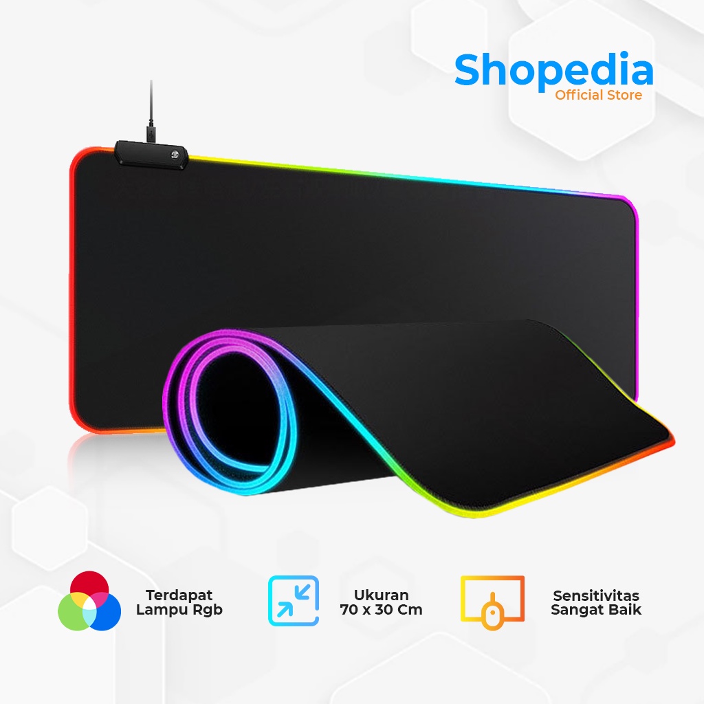 Jual Mouse pad Gaming RGB XL Glowing LED High Precision Mousepad ...