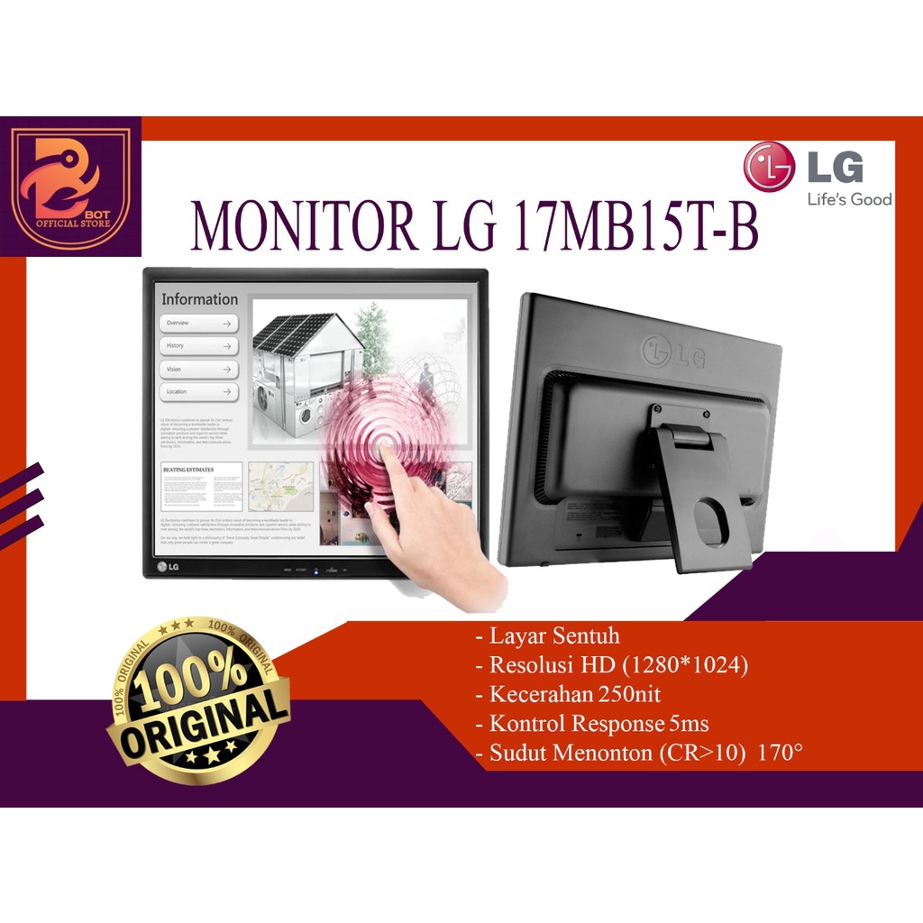 Jual Monitor LED LG 17MB15T TOUCHSCREEN 17 Inch Original Garansi Resmi ...