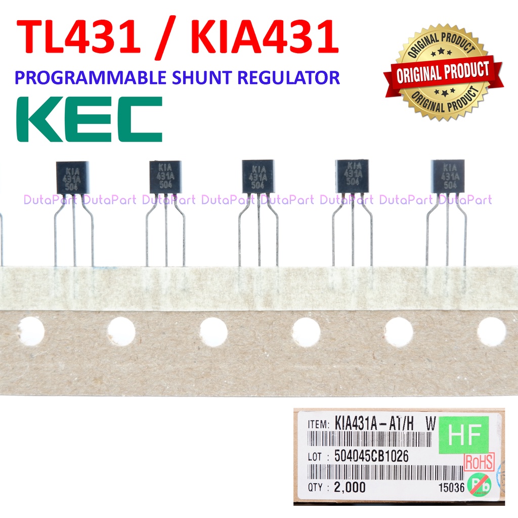 Jual TL431 KIA431 ORIGINAL KEC KOREA Shunt Regulator TL KIA 431 TO-92 | Shopee Indonesia